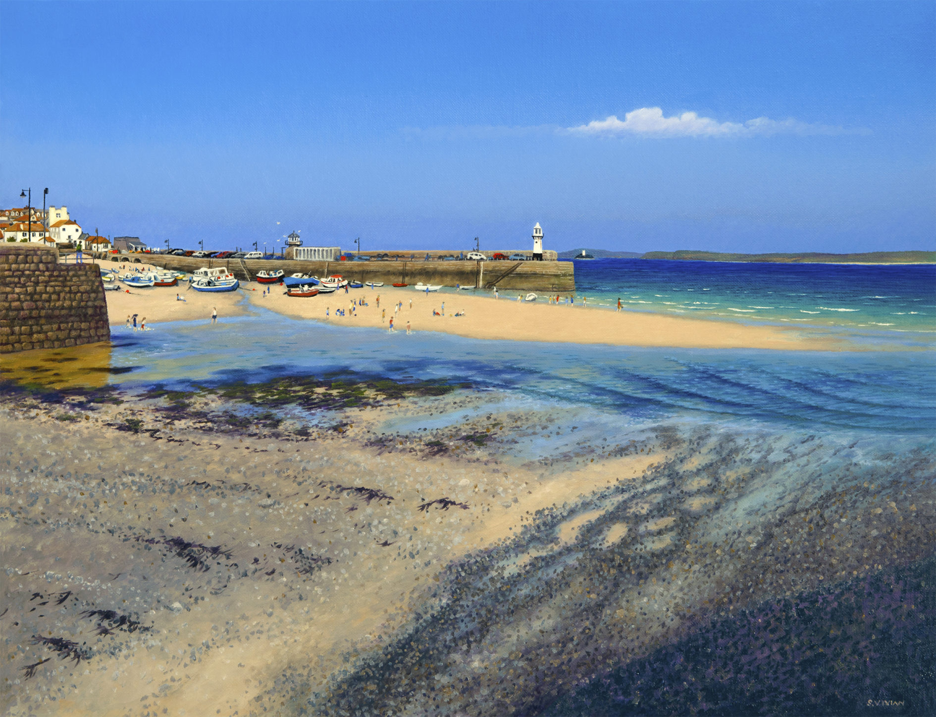Gallery of Cornwall paintings by artist Sarah Vivian- Sea and Landscapes