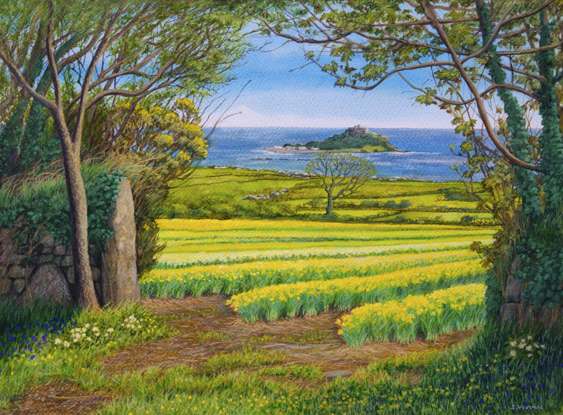 Gallery of mixed media paintings of Cornwall by artist Sarah Vivian