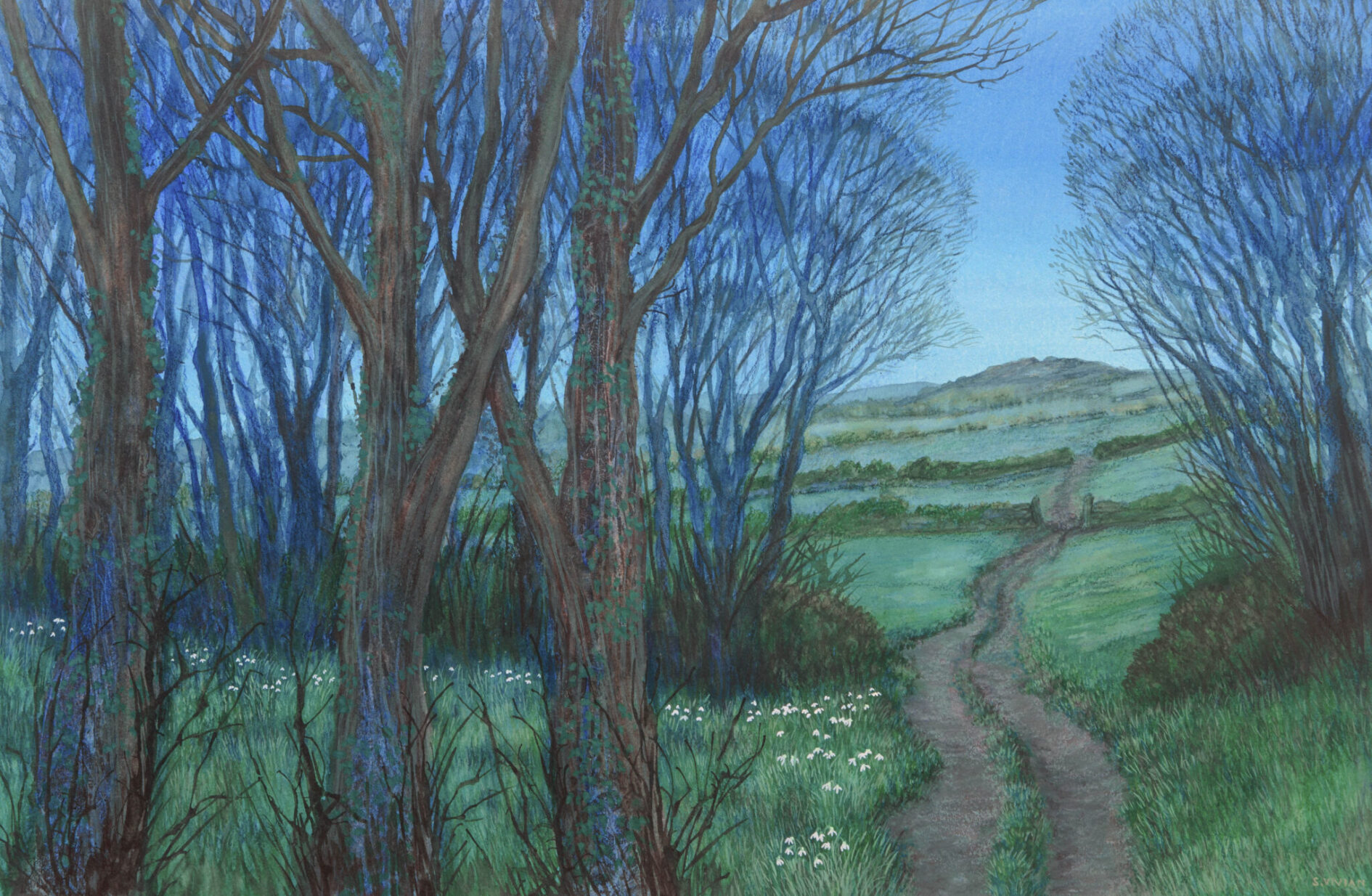 Gallery of mixed media paintings of Cornwall by artist Sarah Vivian